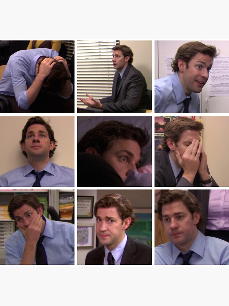 "Jim Halpert the office mood board meme" Sticker for Sale by lbigaia ...