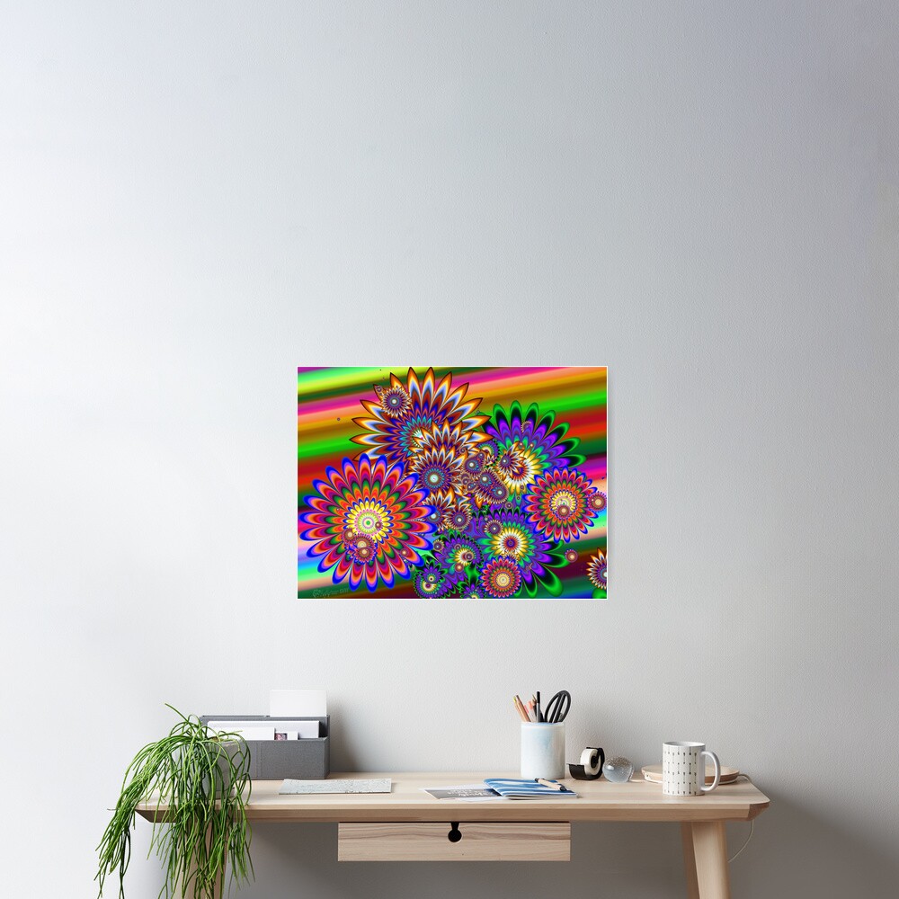 "Hippy Dippy Flowers" Poster by wolfepaw | Redbubble