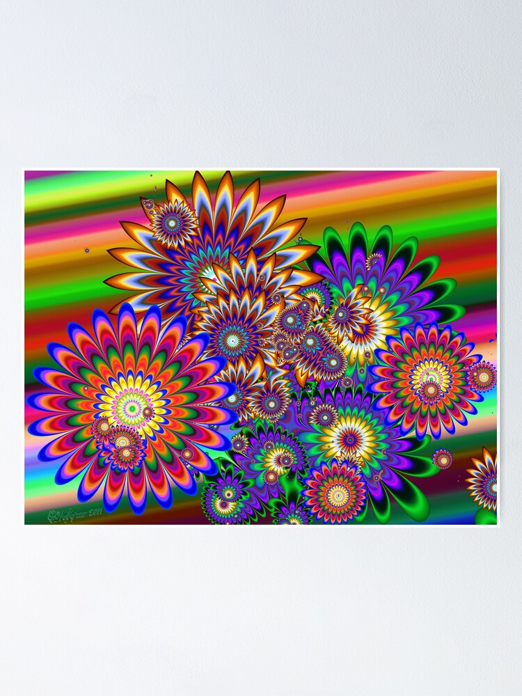 "Hippy Dippy Flowers" Poster by wolfepaw | Redbubble