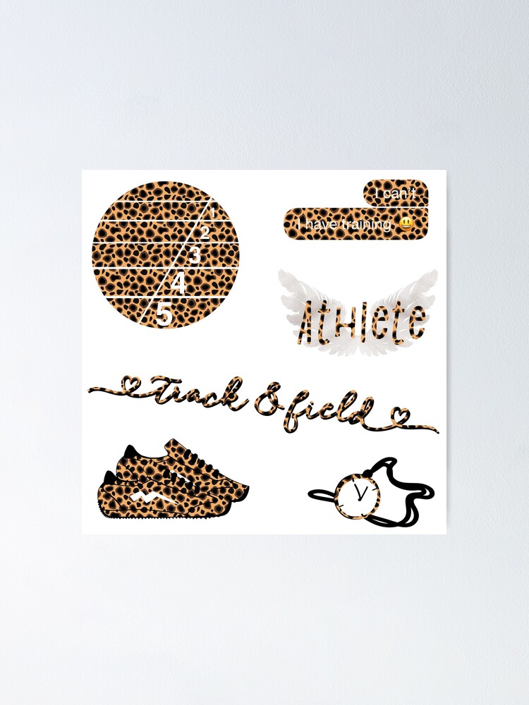 "Cheetah Animal Print Watercolor Track and Field Athlete Pack" Poster ...