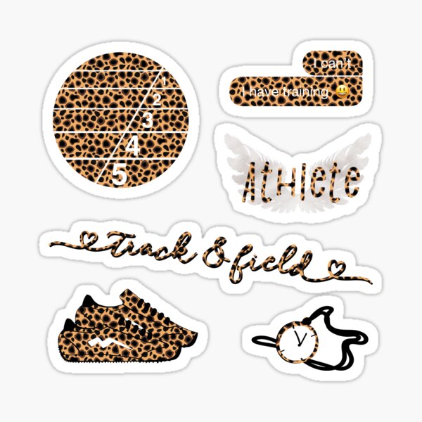 "Cheetah Animal Print Watercolor Track and Field Athlete Pack" Sticker ...