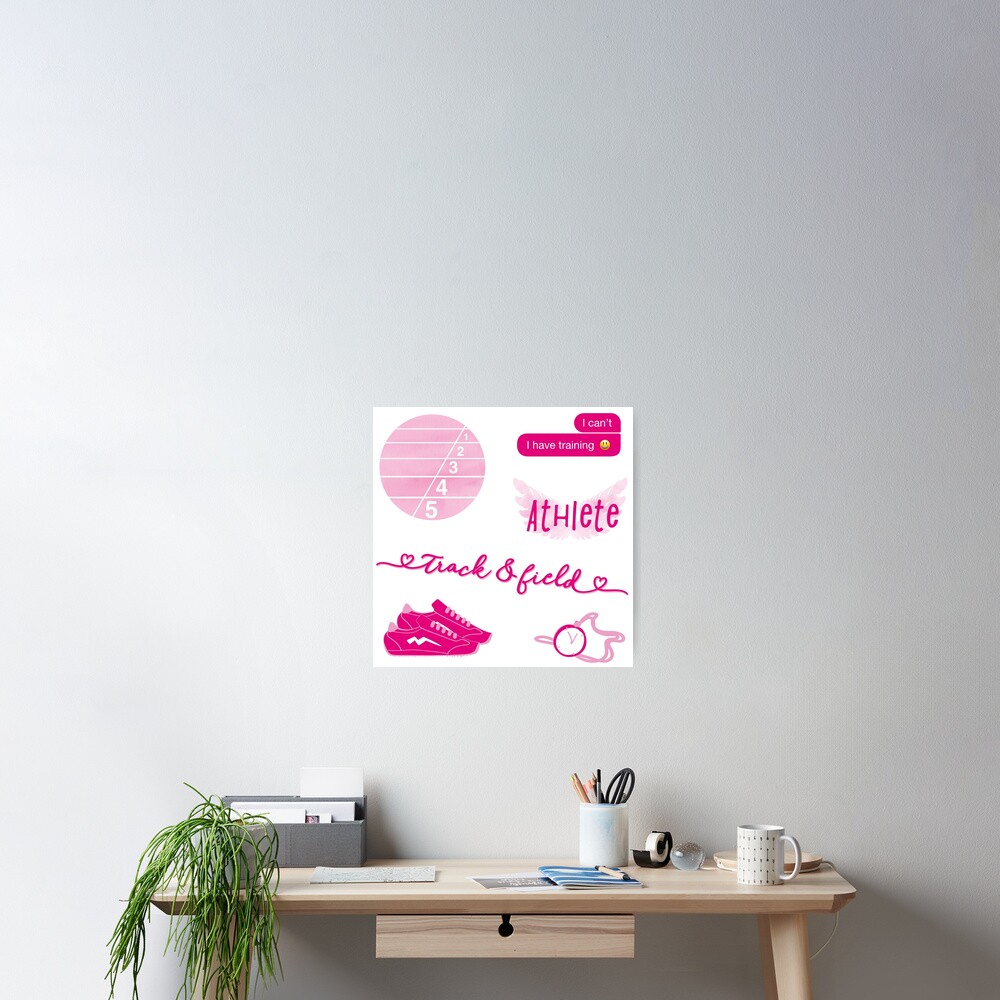 "Hot Pink Watercolor Track and Field Athlete Pack" Poster by The-Goods ...