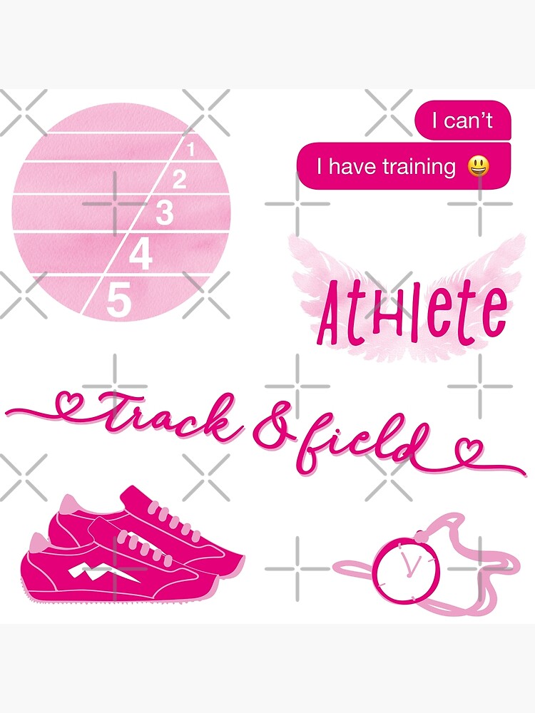 "Hot Pink Watercolor Track and Field Athlete Pack" Poster by The-Goods ...