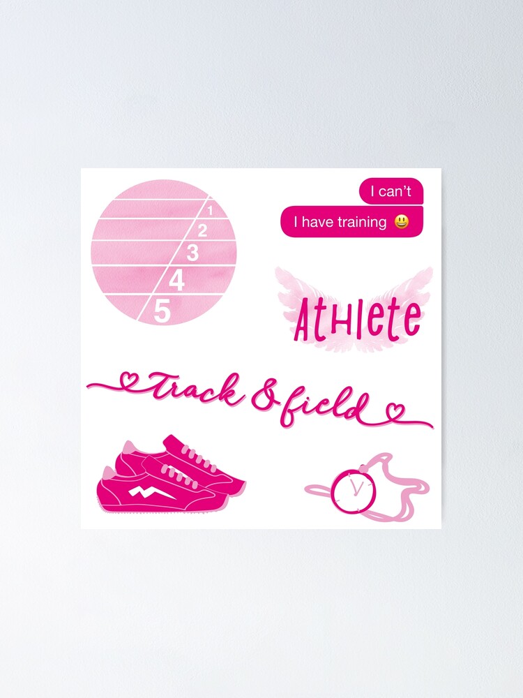 "Hot Pink Watercolor Track and Field Athlete Pack" Poster by The-Goods ...