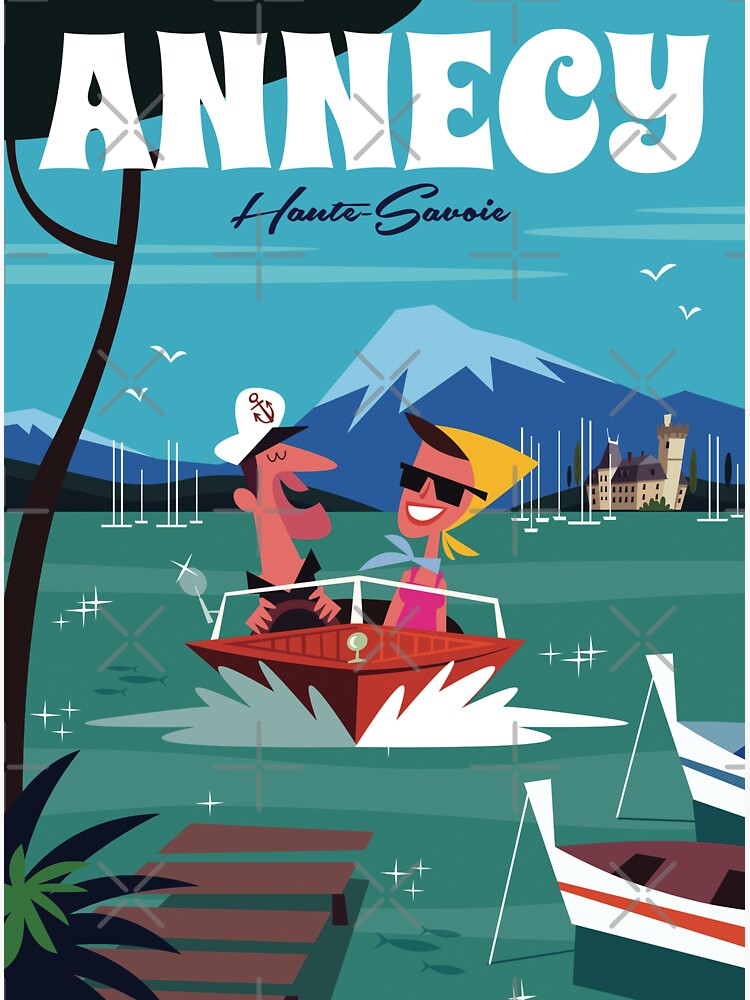 "Lac Annecy poster" Sticker for Sale by GAGodel | Redbubble