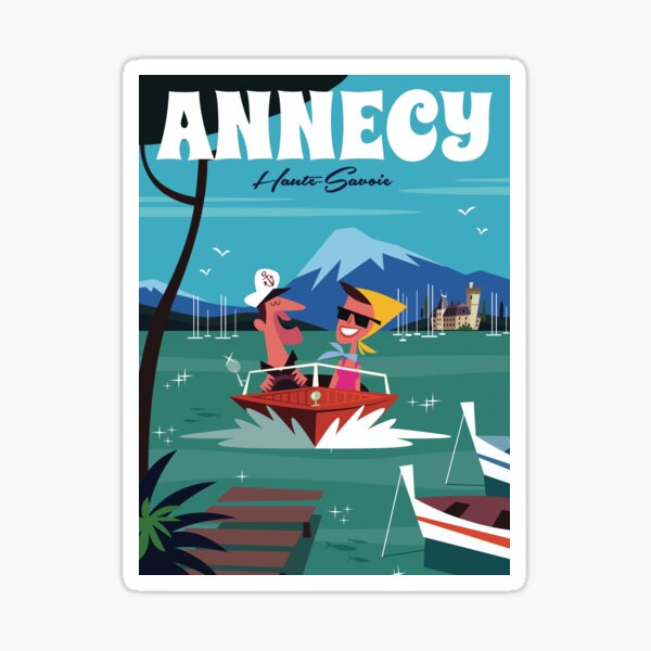 "Lac Annecy poster" Sticker by GAGodel | Redbubble