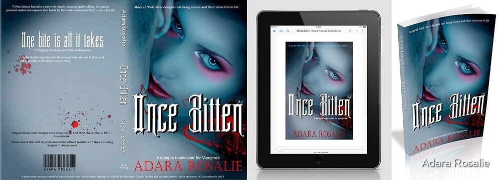 "Once Bitten Book Cover Design" by Adara Rosalie | Redbubble