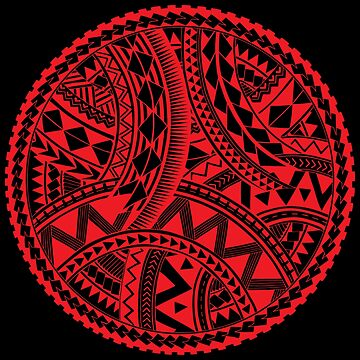"Polynesian samoan tattoo red black design" Graphic T-Shirt for Sale by ...