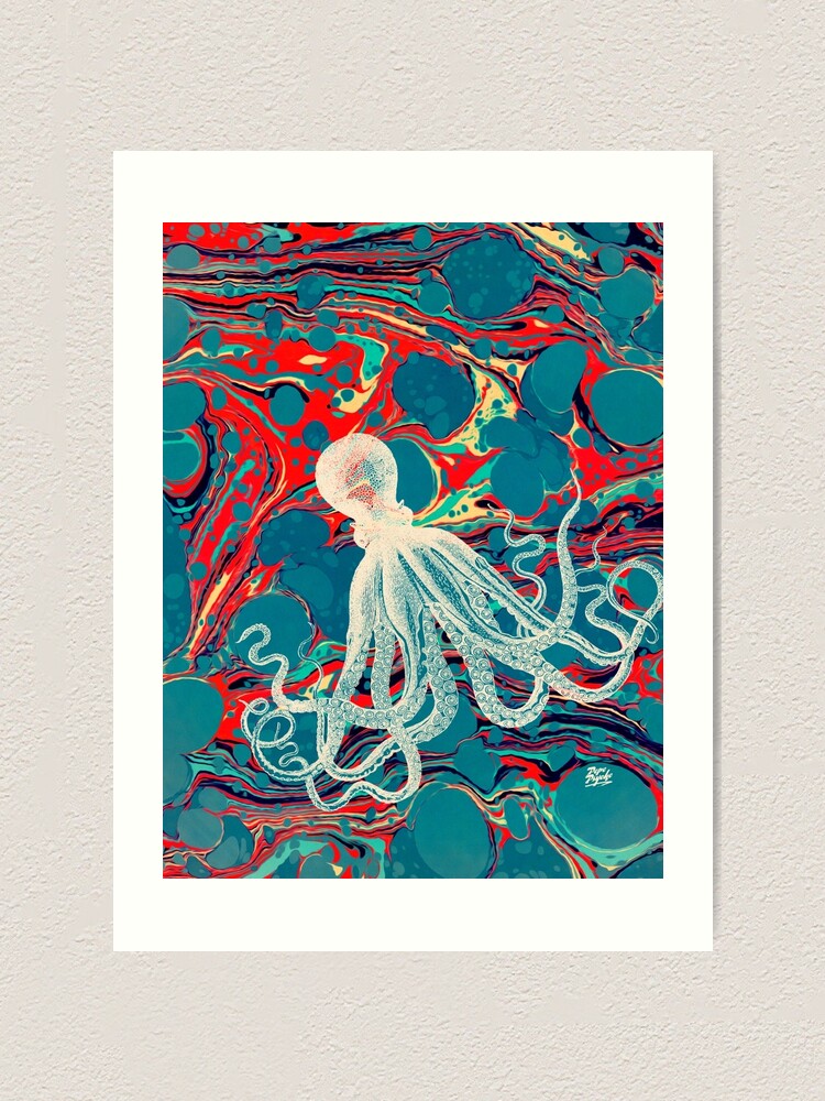 "Marbled Paper Octopus Blob by Pepe Psyche" Art Print for Sale by ...
