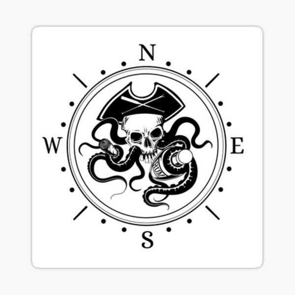 "Pirate Compass" Sticker for Sale by GalUnDrux | Redbubble