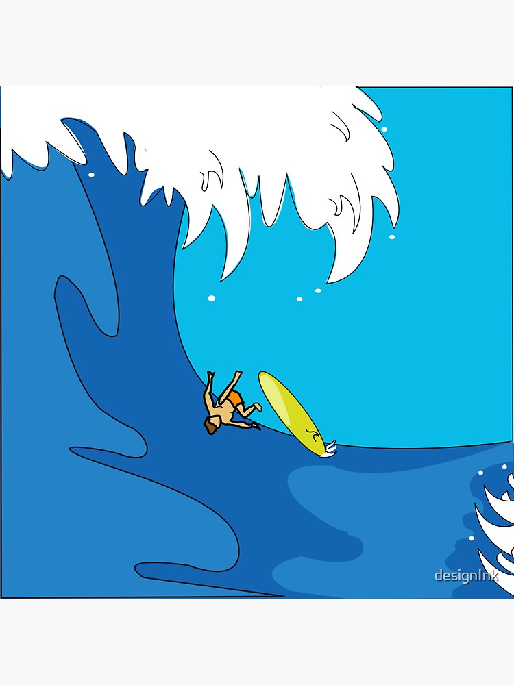 "Super surf dude falling off while attempting an aerial" Sticker by ...