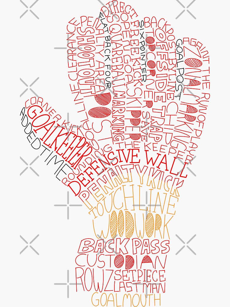 "Soccer Goalie Football Goalkeeper Glove Word Art" Sticker for Sale by ...