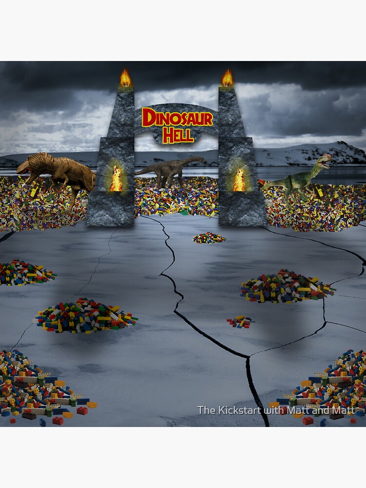 "Dinosaur Hell" Sticker by kickmattandmatt | Redbubble