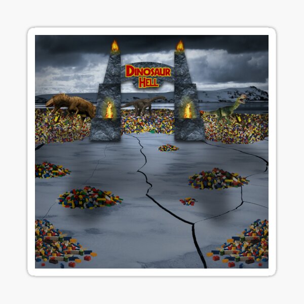 "Dinosaur Hell" Sticker by kickmattandmatt | Redbubble