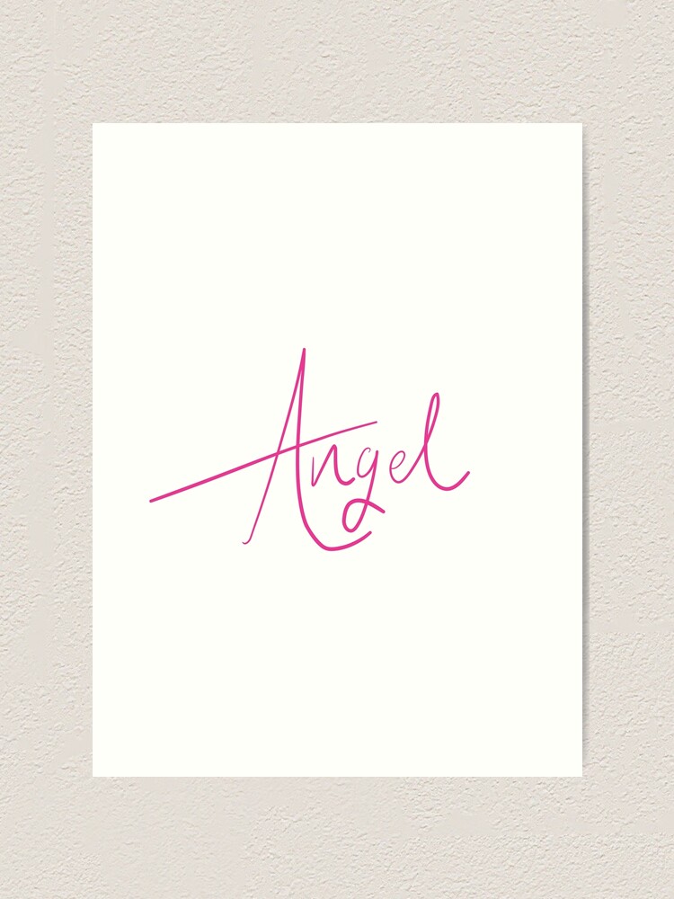 "Angel Handwriting Script Style Halloween Gift Idea" Art Print for Sale ...