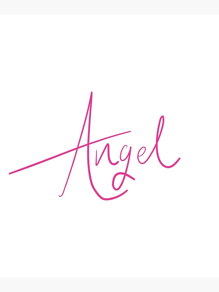 "Angel Handwriting Script Style Halloween Gift Idea" Art Print for Sale ...