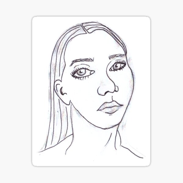 "edgy girl outline" Sticker for Sale by sabina101 | Redbubble