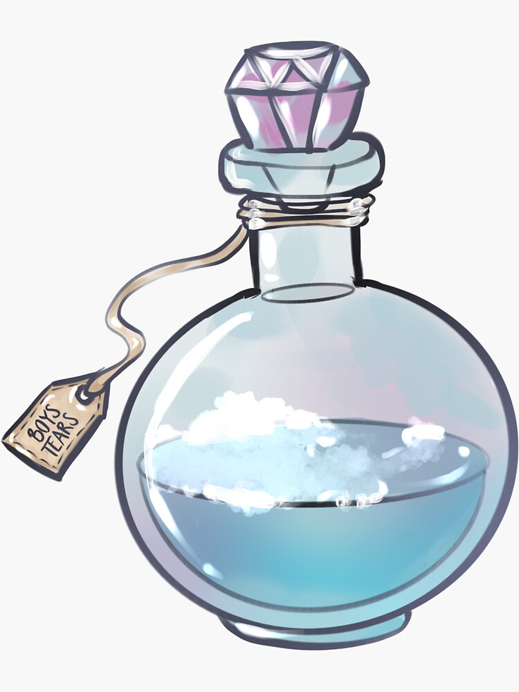 "Magic Kawaii Bottle Boys Tears" Sticker for Sale by aylunar | Redbubble