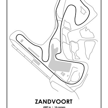 "Zandvoort - Netherlands Track Map" Poster for Sale by Andrea Anastasio ...