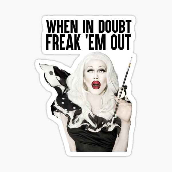 "FREAK EM OUT" Sticker by shantaysashay | Redbubble