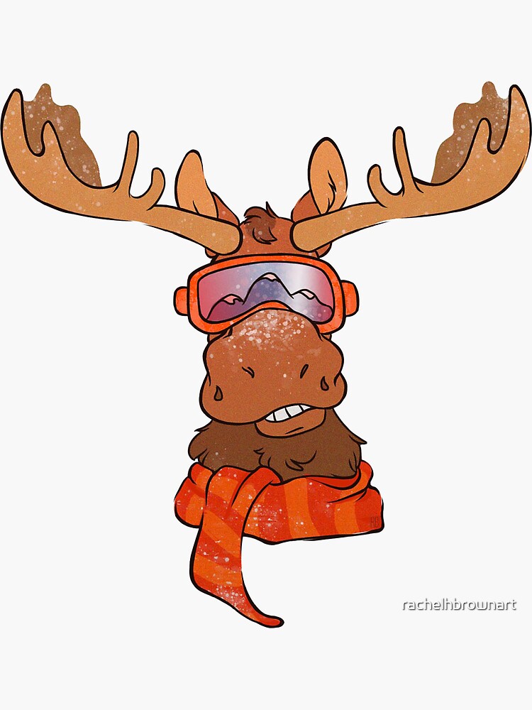 "Winter Moose" Sticker for Sale by rachelhbrownart | Redbubble