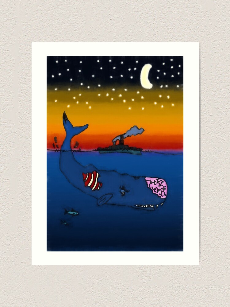 "Zombie Whale - a collaboration with my younger brother" Art Print by ...