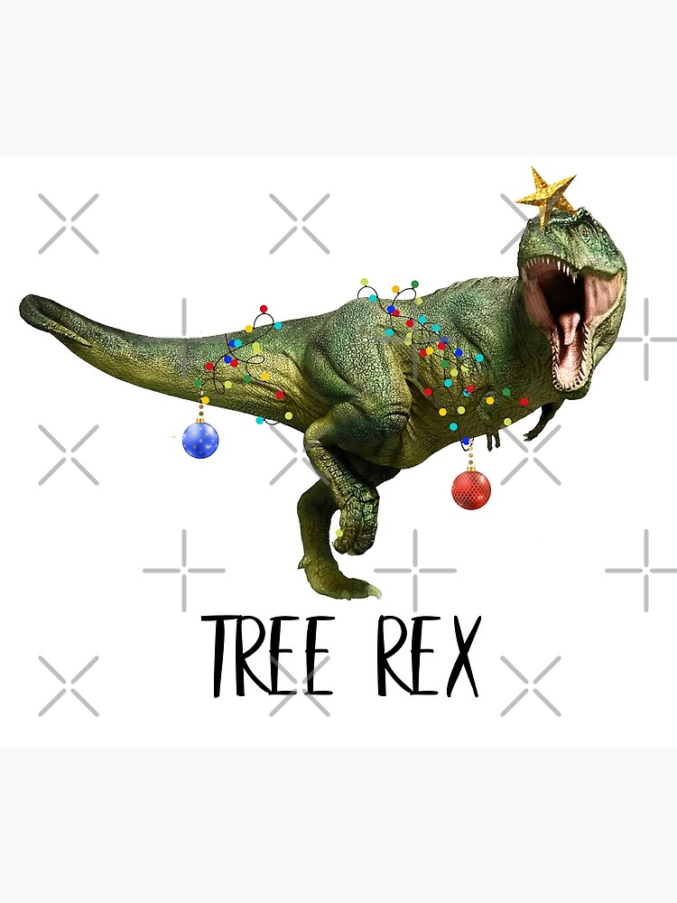 "Christmas Dinosaur T-rex Tyrannosaurus Tree" Photographic Print by ...