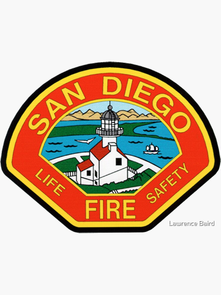 "San Diego Fire Department" Sticker for Sale by lawrencebaird | Redbubble