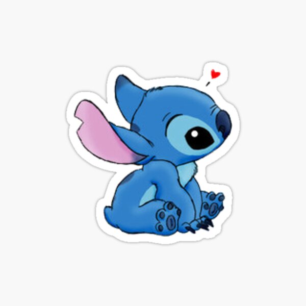 "stitch thinking of love..." Sticker for Sale by EliBezalel | Redbubble