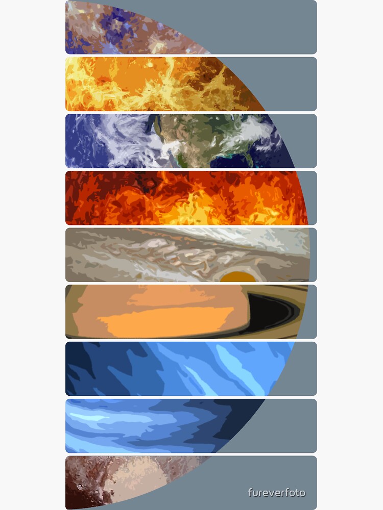 "Solar System Stacked" Sticker for Sale by mauthemakes | Redbubble