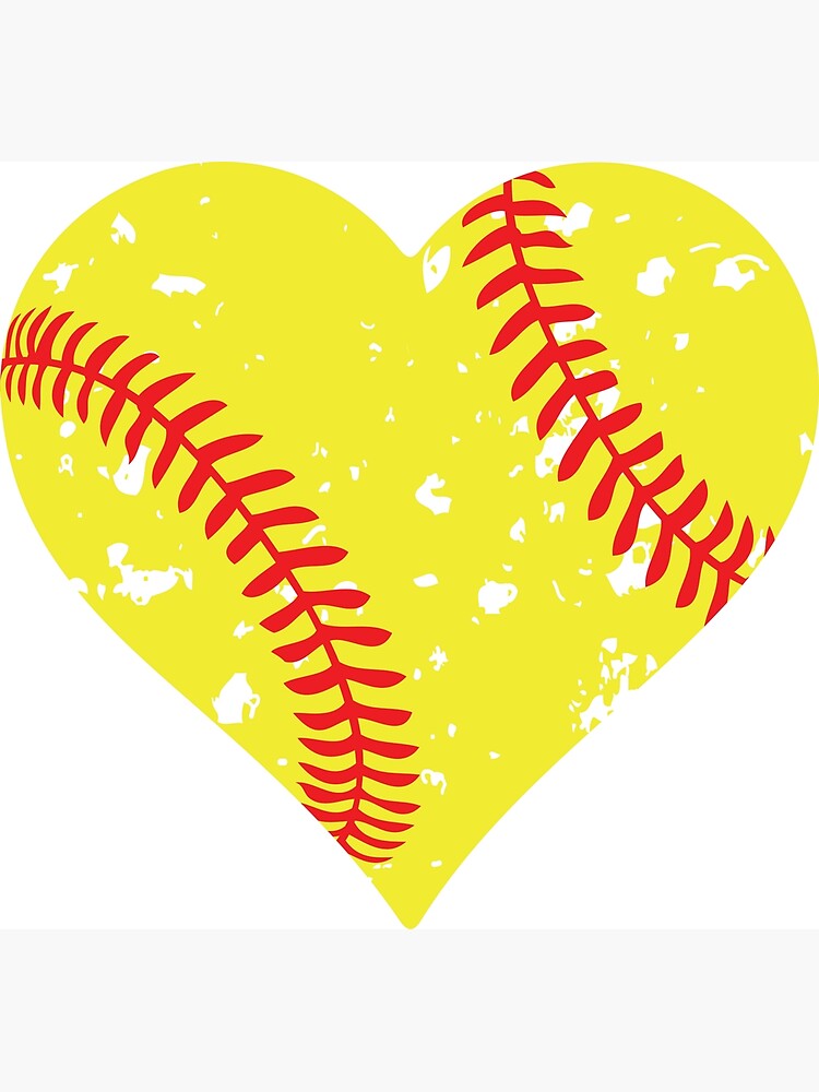 "Distressed Softball Heart" Poster for Sale by Mysewcuteboutiq | Redbubble