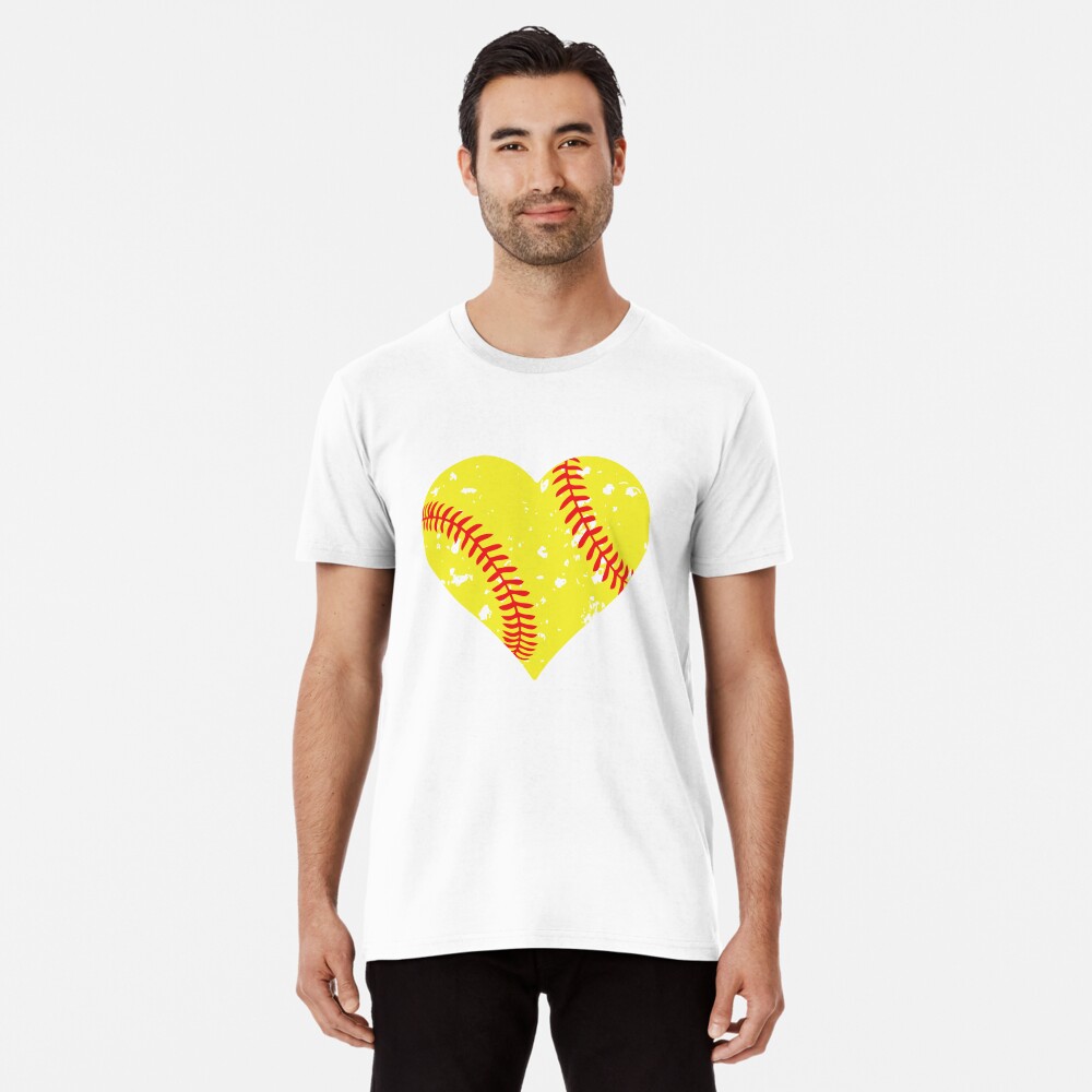 "Distressed Softball Heart" Sticker for Sale by Mysewcuteboutiq | Redbubble