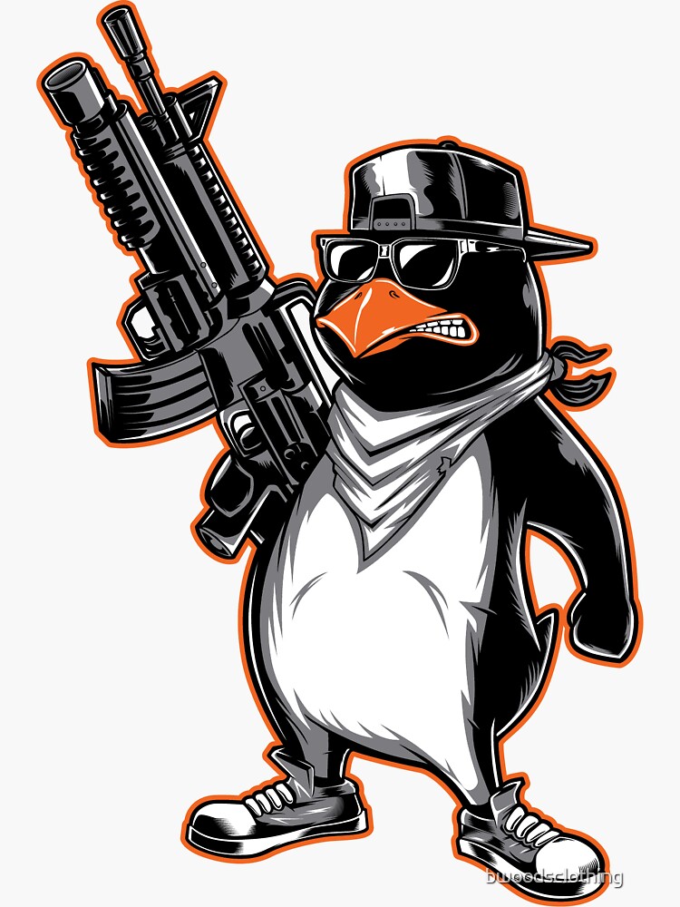 "Gangster Penguin" Sticker for Sale by bwoodsclothing | Redbubble