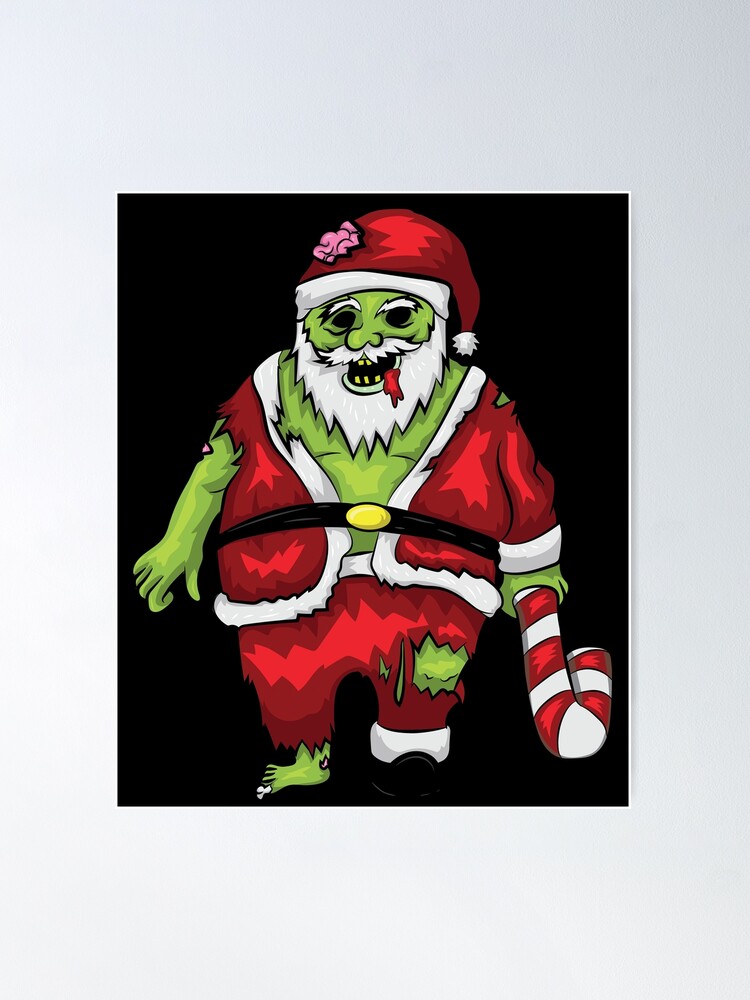 Dibujo De Santa Zombie Dibujado A Mano Navidad Zombie Santa Claus Con