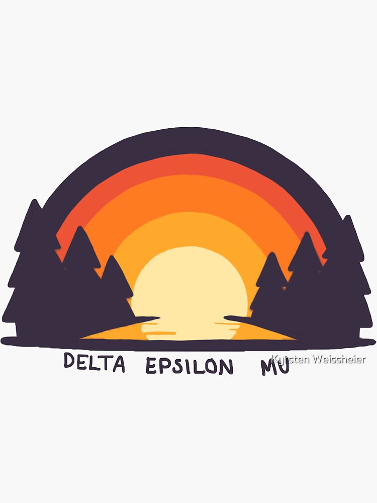 "Delta Epsilon Mu sunset" Sticker for Sale by KyrstenW | Redbubble