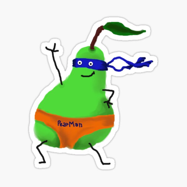 "Pear Man - Mr. Pear - Fanta Pear - Fruit Man" Sticker for Sale by ...