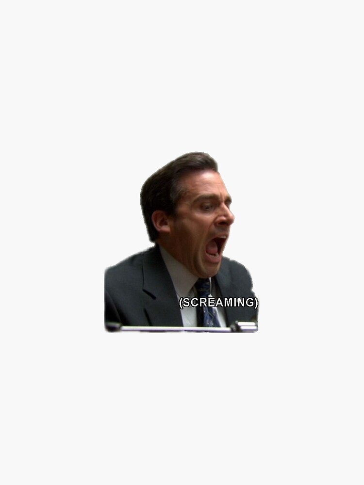 "The office Michael Scott screaming meme" Sticker for Sale by maeveh7 ...