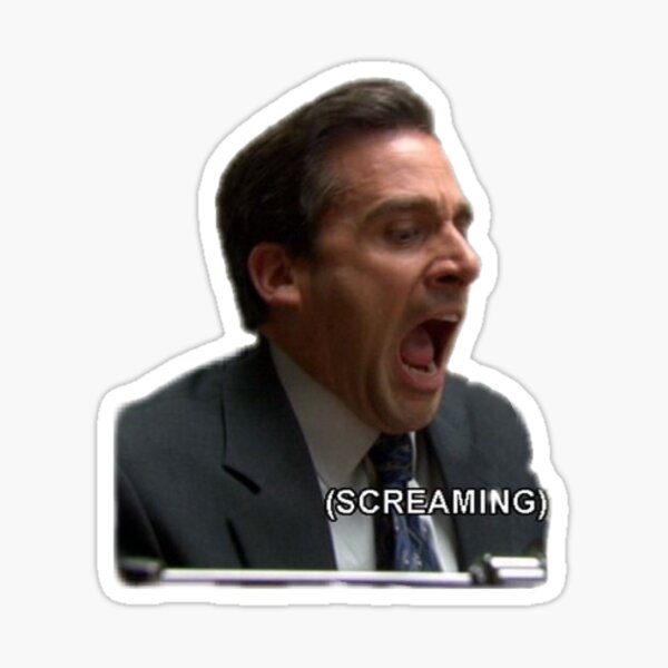 "The office Michael Scott screaming meme" Sticker for Sale by maeveh7 ...