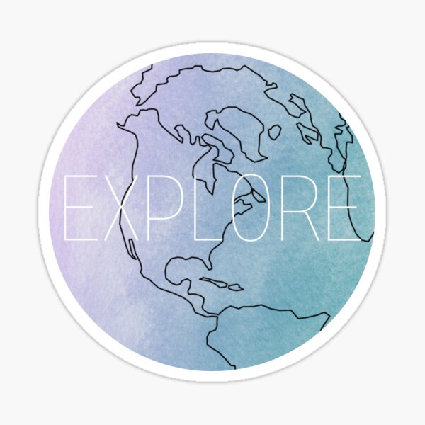 "Explore the World " Sticker for Sale by madygerger | Redbubble