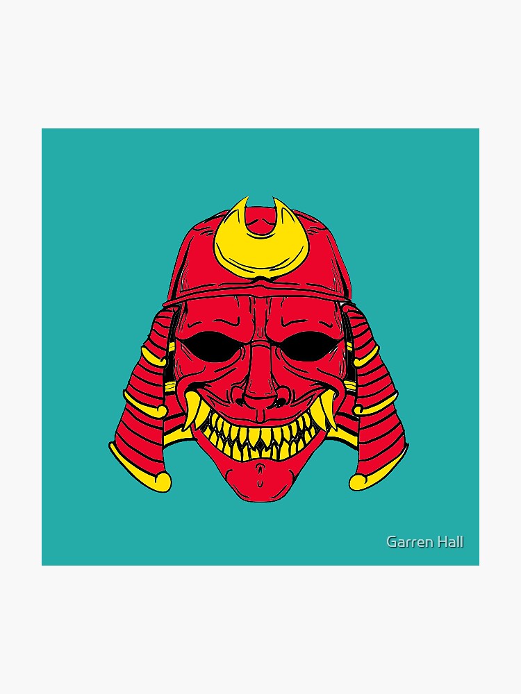 "Samurai Mask" Sticker for Sale by HiddenKami | Redbubble