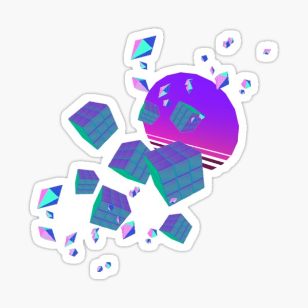 "Vaporwave Shape Collage 1" Sticker by ssydneyart | Redbubble
