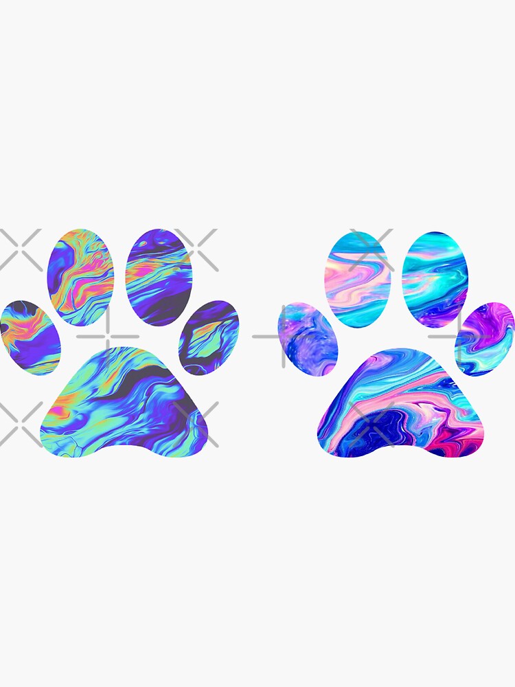 "Trippy Marble Paws" Sticker for Sale by mgilmartin100 | Redbubble