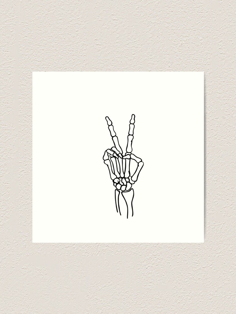 "peace out skeleton hand" Art Print for Sale by liles-mar | Redbubble