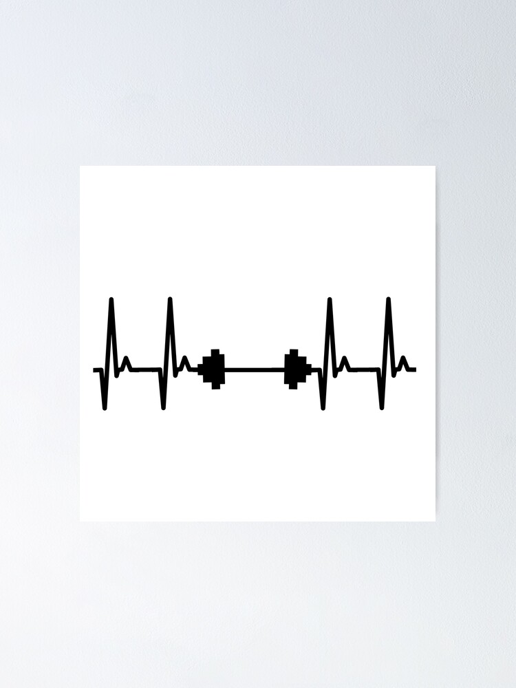 "Heartbeat Barbell Heart Rate Monitor Training" Poster by kailukask ...