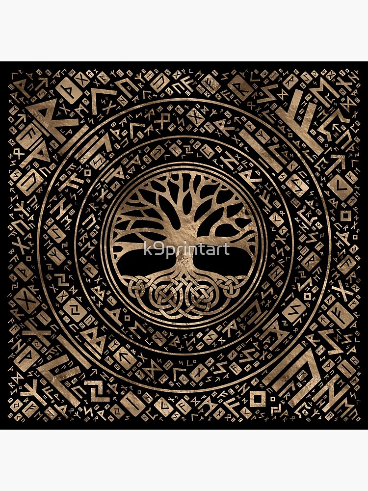 "Tree of life -Yggdrasil Runic Pattern" Poster by k9printart | Redbubble