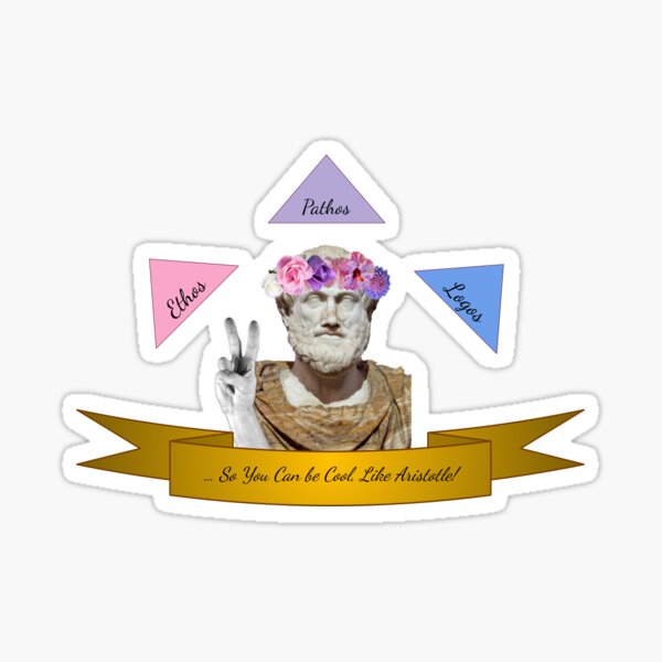 Ethos Pathos Logos Aristotle Sticker By Orangeorange14 Redbubble