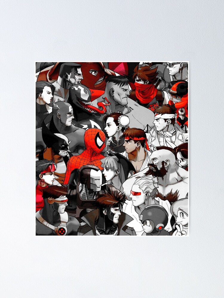 "Marvel VS. Capcom (Red)" Poster for Sale by WEBHEAD96 | Redbubble