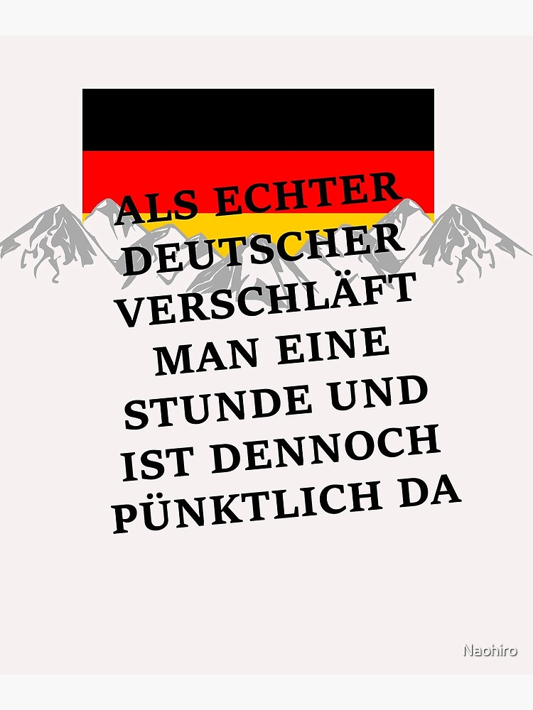 " Saying typical German punctuality" Poster by Naohiro | Redbubble