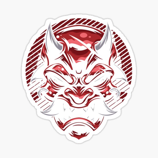 "oni mask japan" Sticker for Sale by mevvo | Redbubble