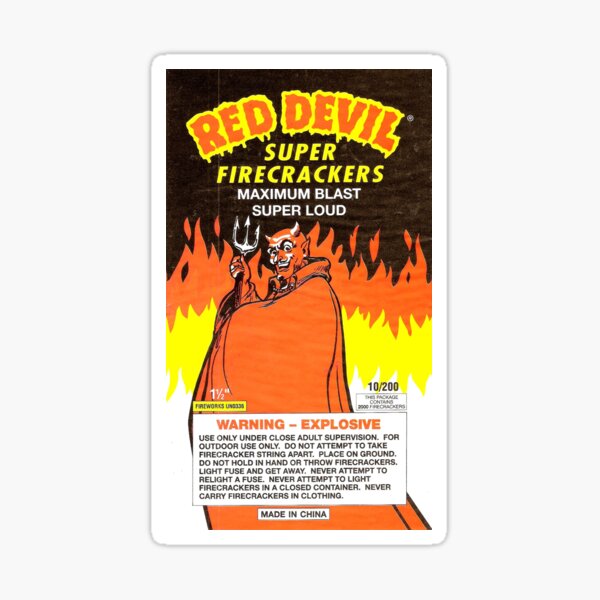 "Red Devil Super Firecrackers" Sticker for Sale by JovianSlim | Redbubble